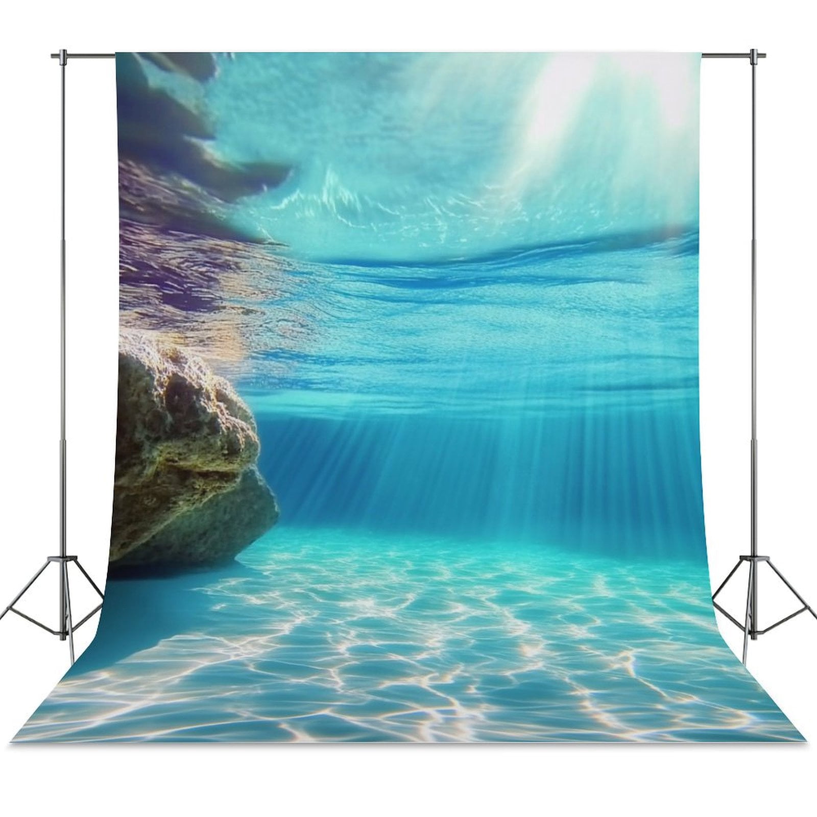Bright Sunshine Through Deep Blue Sea Spring Wall Backdrop Background ...