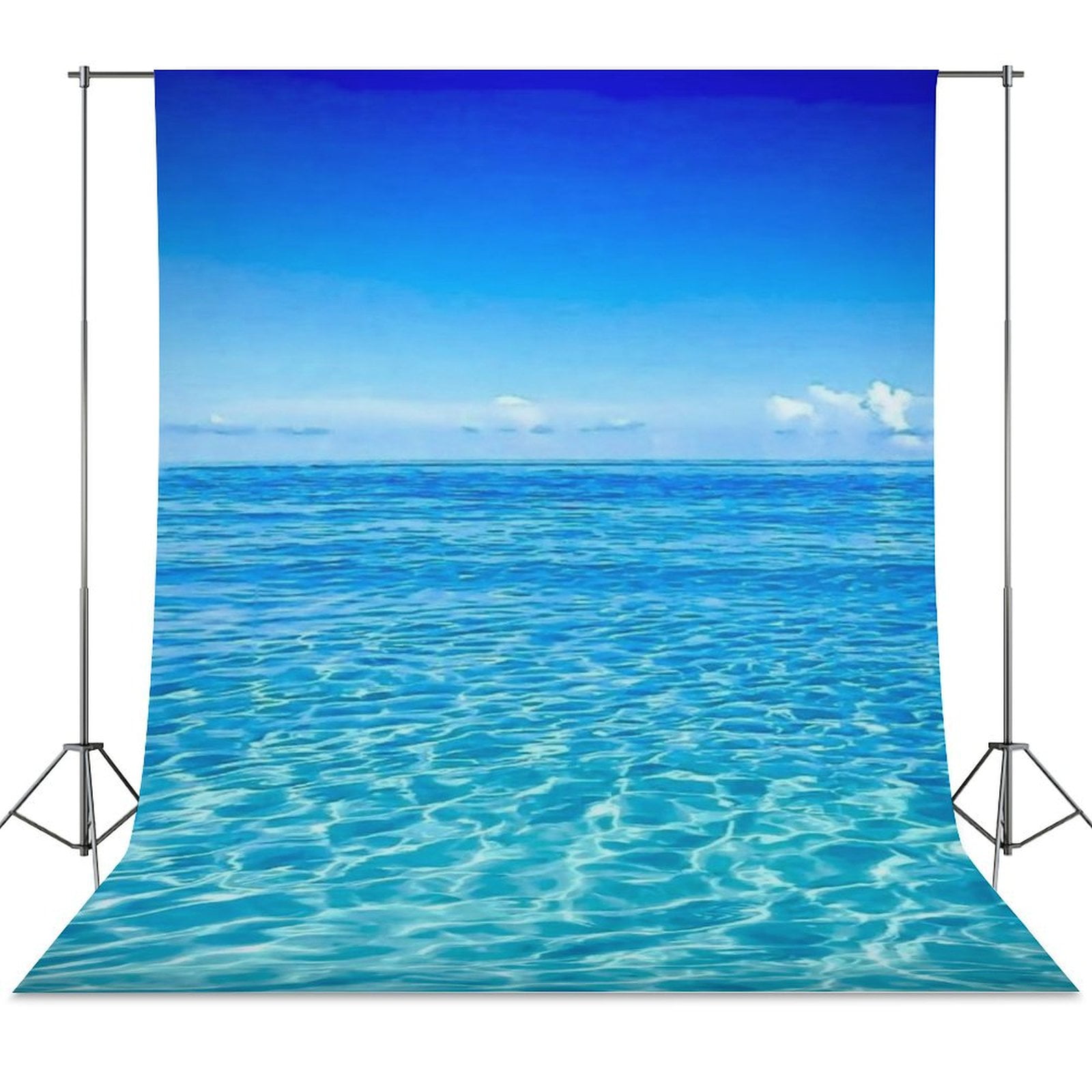 Bright Sunshine Through Deep Blue Sea Spring Wall Backdrop Background ...