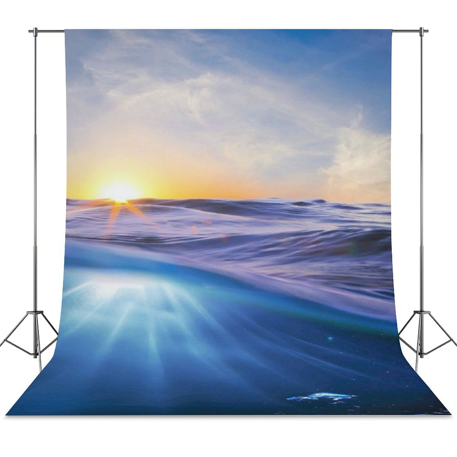 Bright Sunshine Through Deep Blue Sea Spring Wall Backdrop Background ...