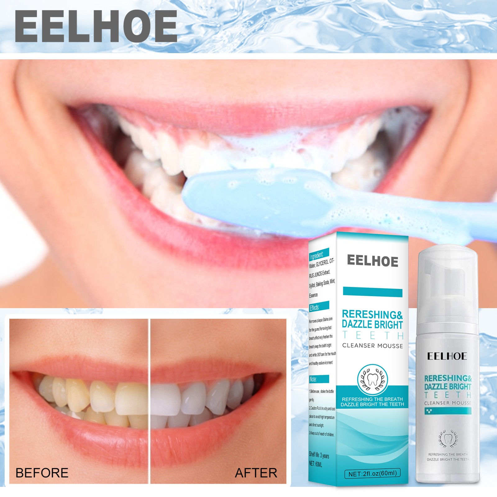 Bright Teeth Foam Whitening Teeth Toothpaste Bright Teeth Foam ...