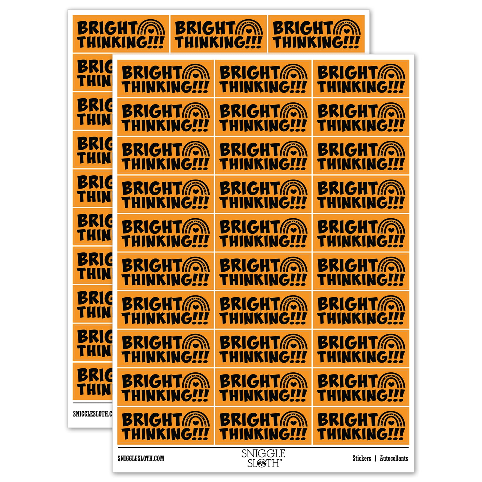 Bright Thinking Rainbow Teacher Student School Sticker Set - Orange ...