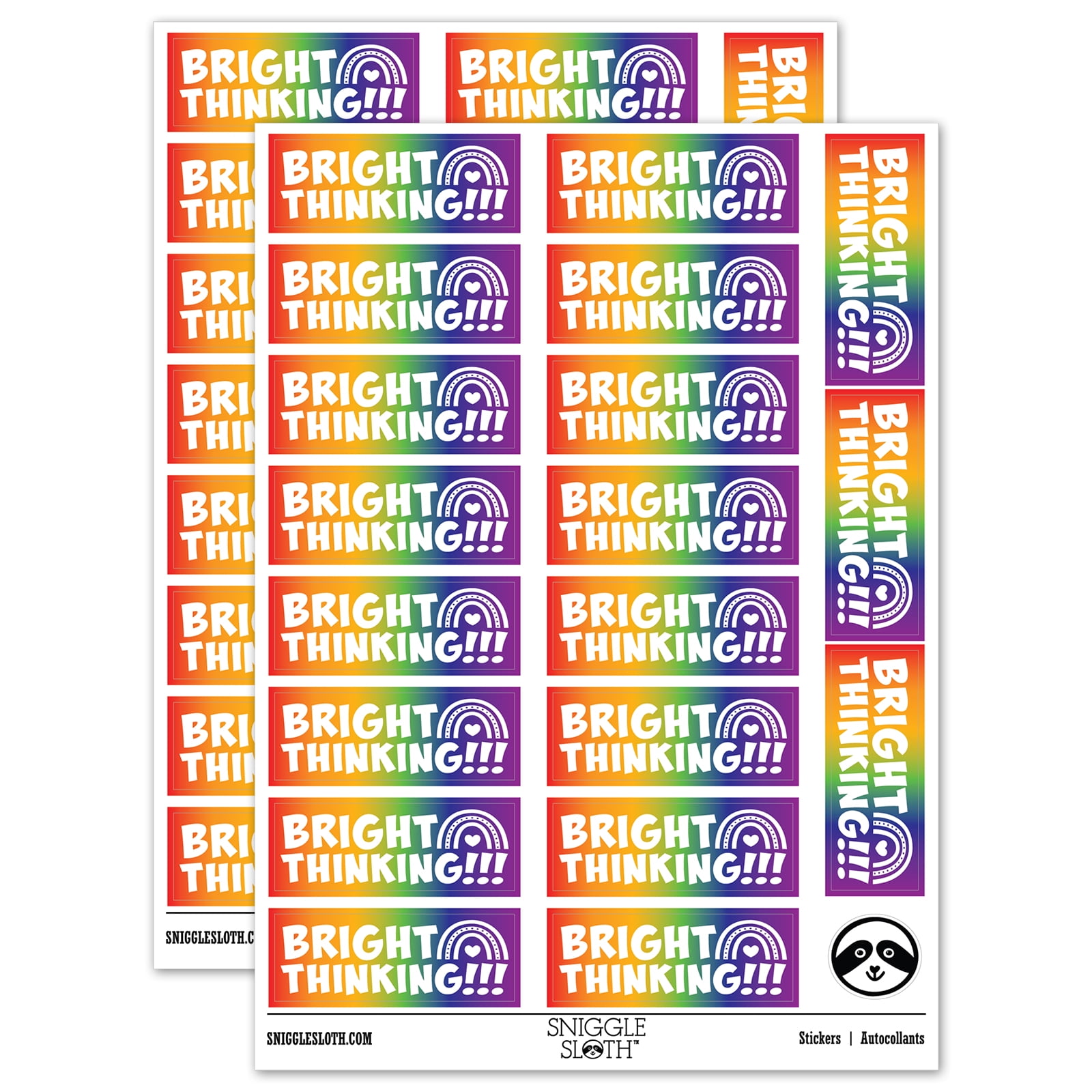 Bright Thinking Rainbow Teacher Student School Sticker Set - Rainbow ...
