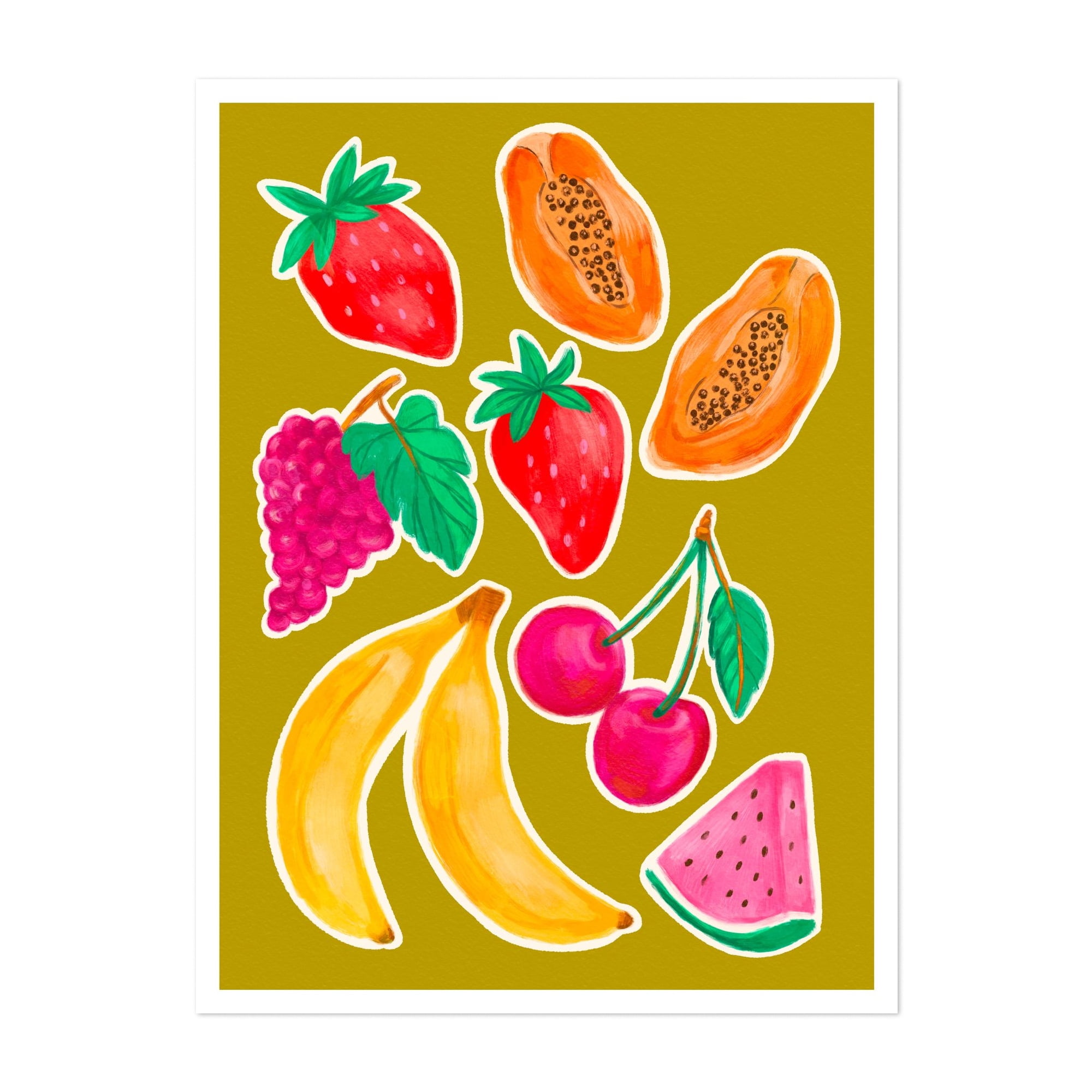 Bright Tropical Fruit - Painting Fruit Watercolor Illustration Tropical ...