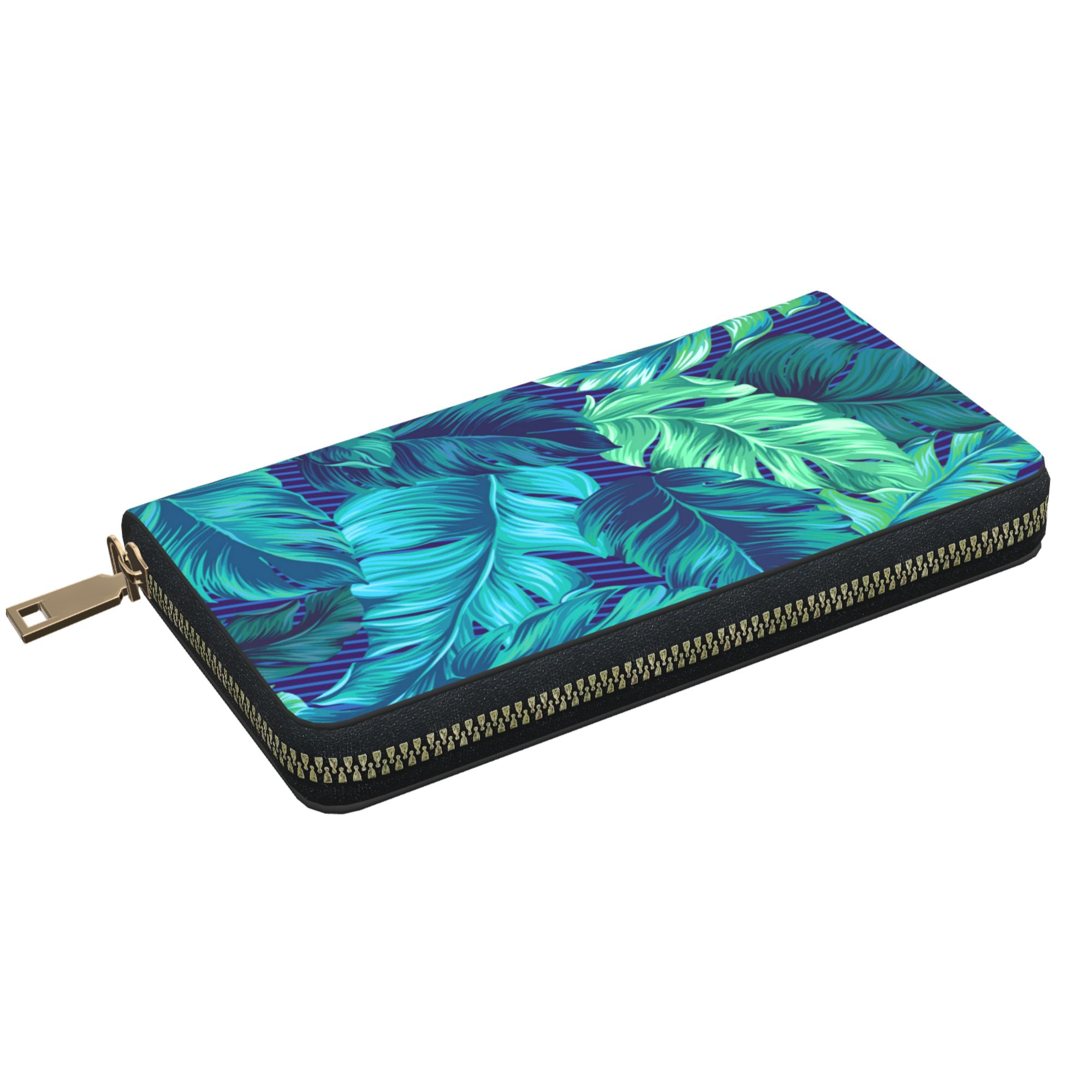 Bright Tropical Plant For Women Leather Zip Phone Clutch Pu Clutch Long ...