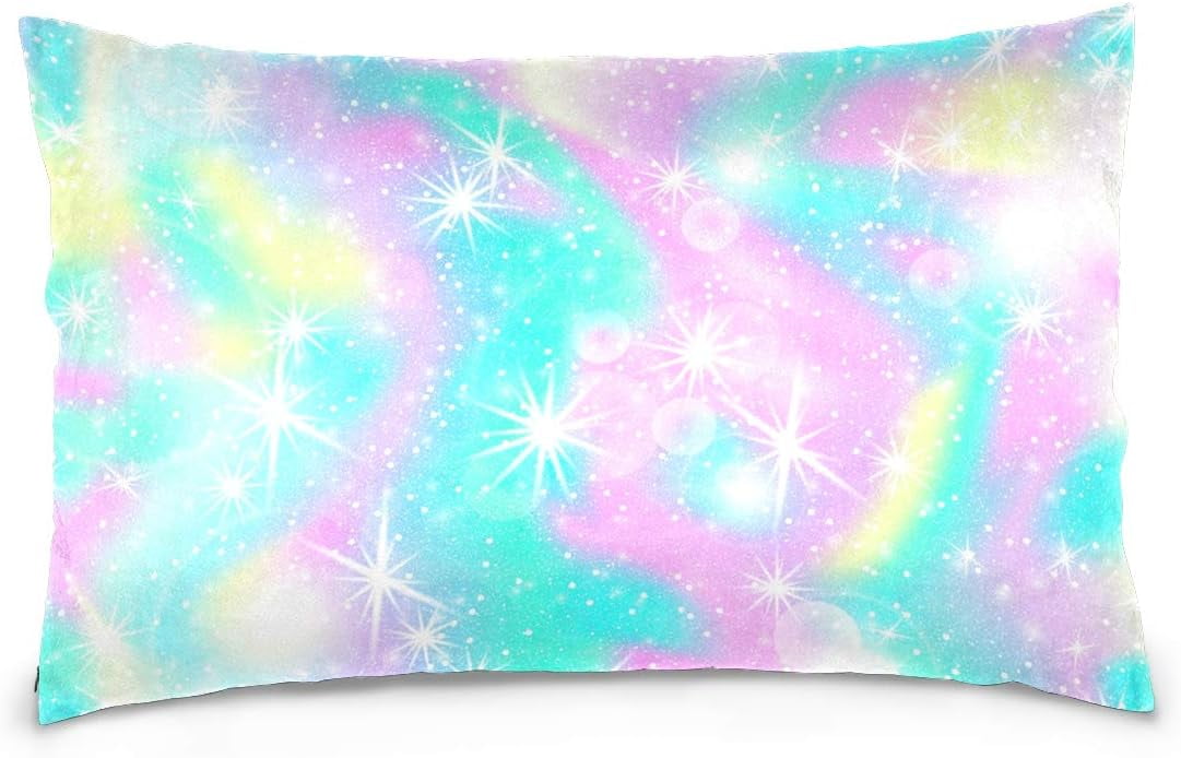 Bright Unicorn Rainbow Velvet Oblong Lumbar Plush Throw Pillow Cover ...