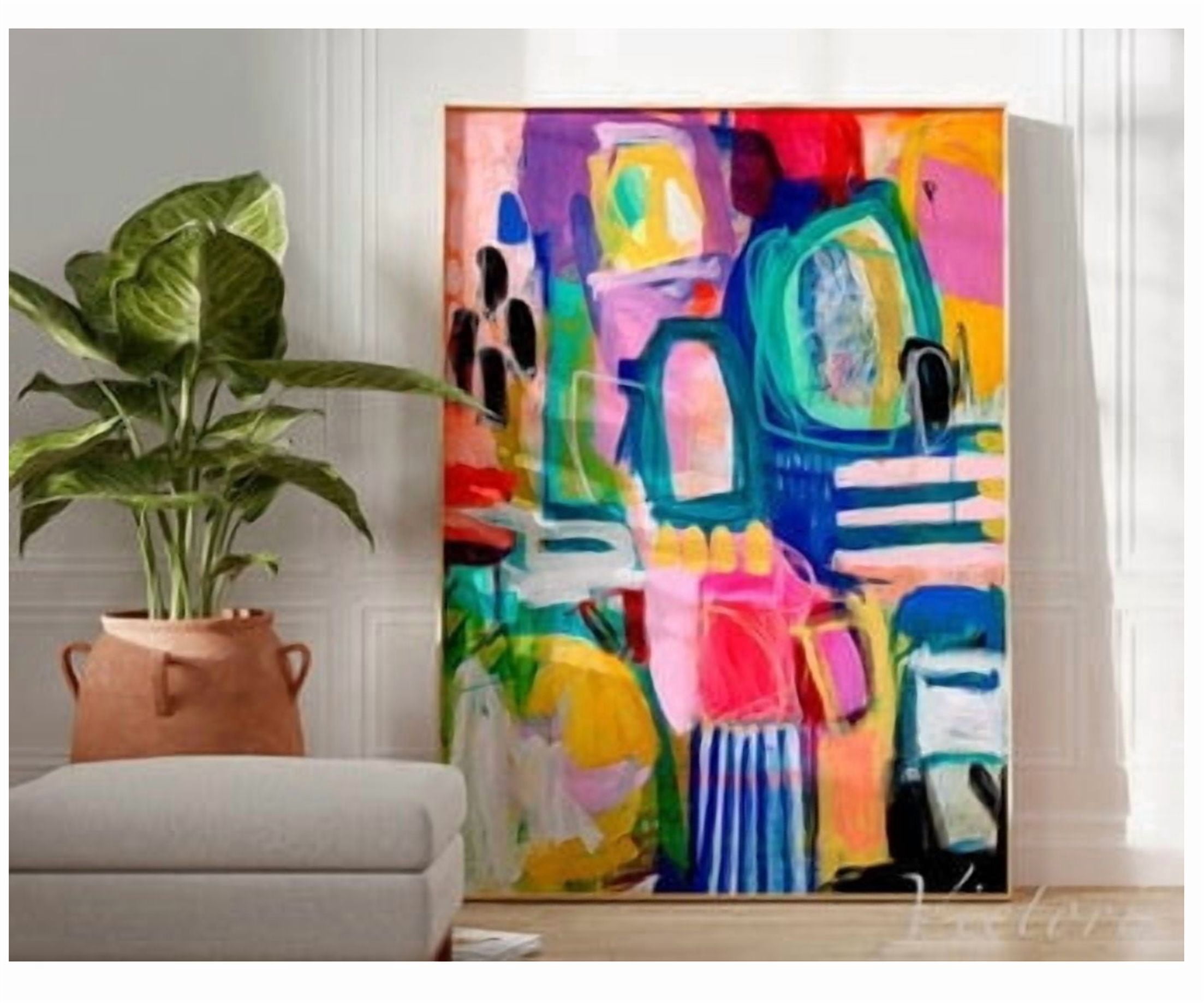 Bright Vivid And Colourful Abstract Print Multicolour Abstract Art ...