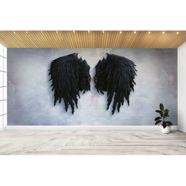 Bright Wallpaper, Abstract Angel Wallpaper, Wallpaper Wall Art, Black ...