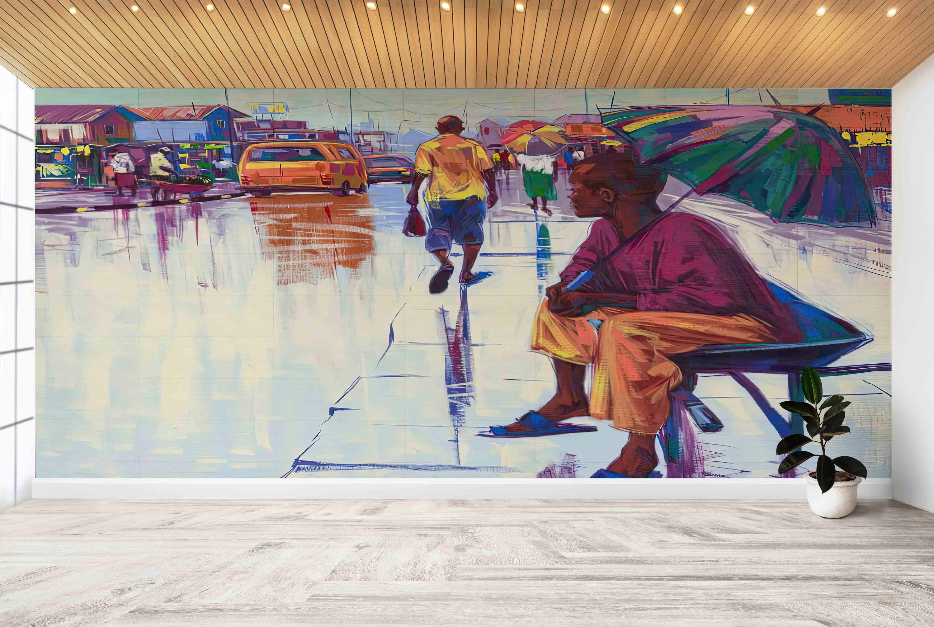 Bright Wallpaper, Paper Wall Art African Wall Print, Wallpaper Wall Art ...