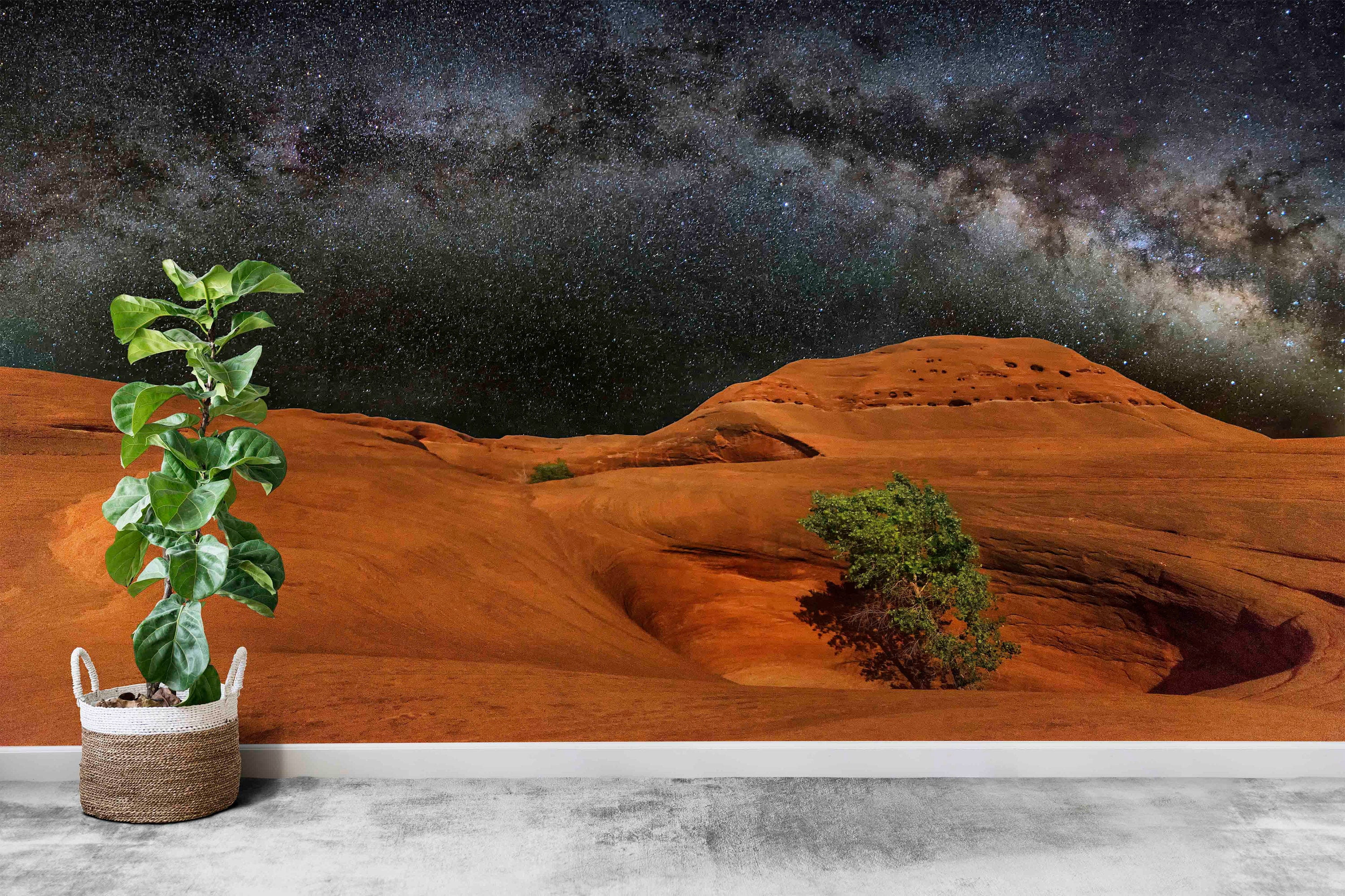 Bright Wallpaper, Paper Wall Art Cosmos Wall Art, Tree Lanscape ...