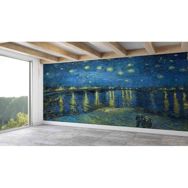 Bright Wallpaper, Starry Night Over The Rhone, Reproduction Wall Poster ...