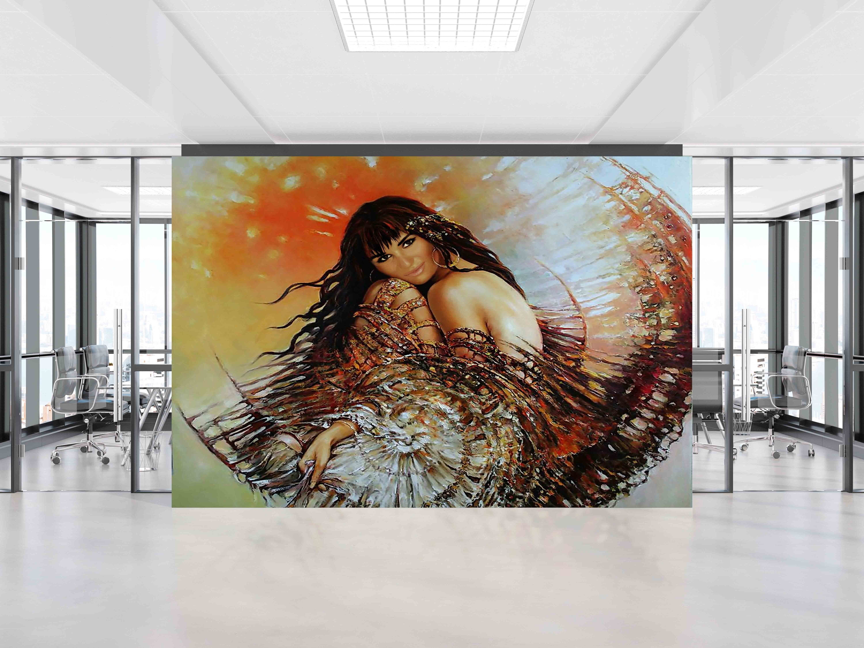 Bright Wallpaper, Woman Wallpaper, Wallpaper Wall Art, Custom Wallpaper ...