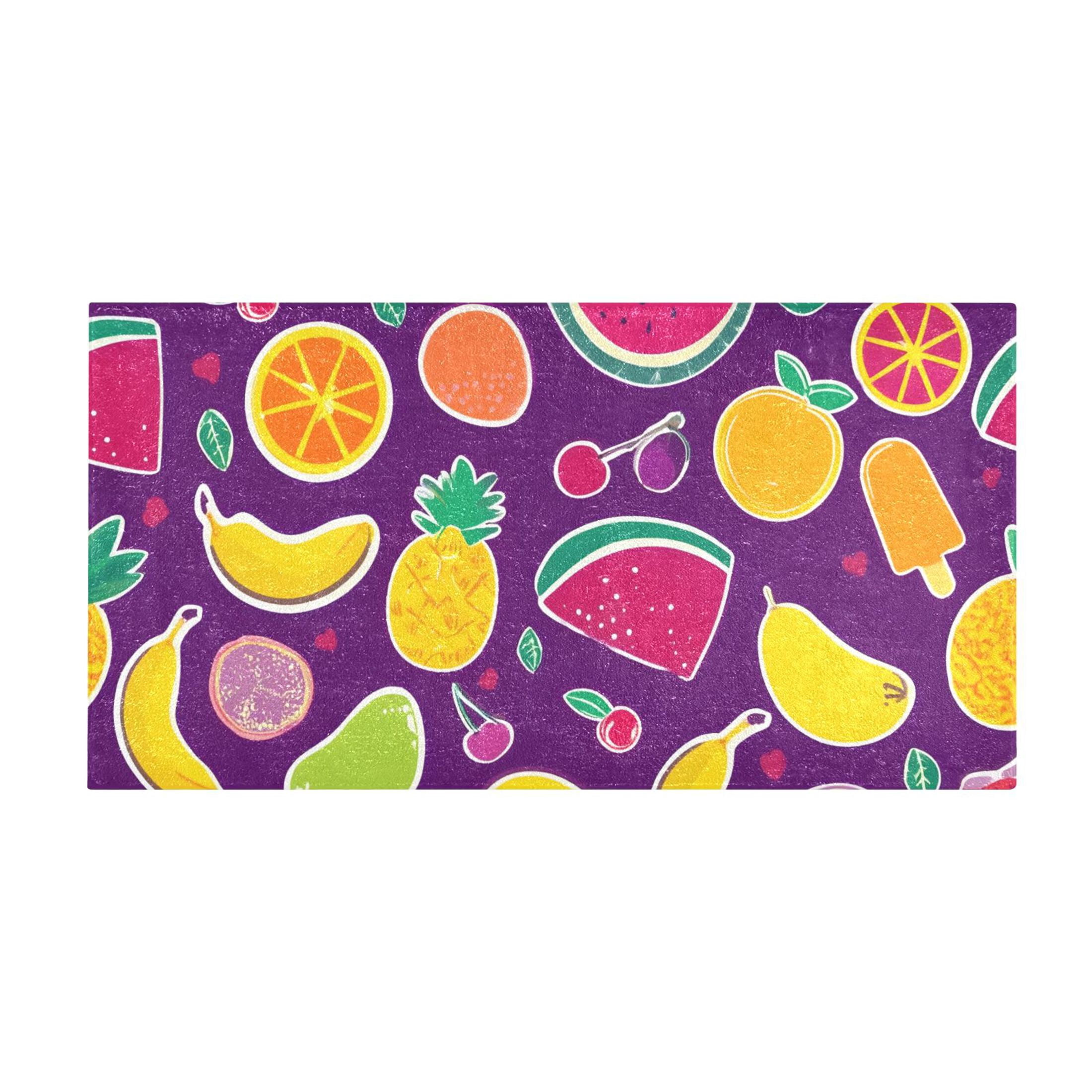 Bright Watermelon Pattern Bath Mat 39x20 Inch Soft Absorbent Non-Slip ...