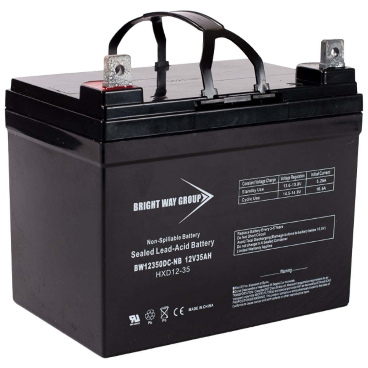 Bright Way Group BW12350 Battery 12V 35AH U1 SLA Rechargeable NB ...