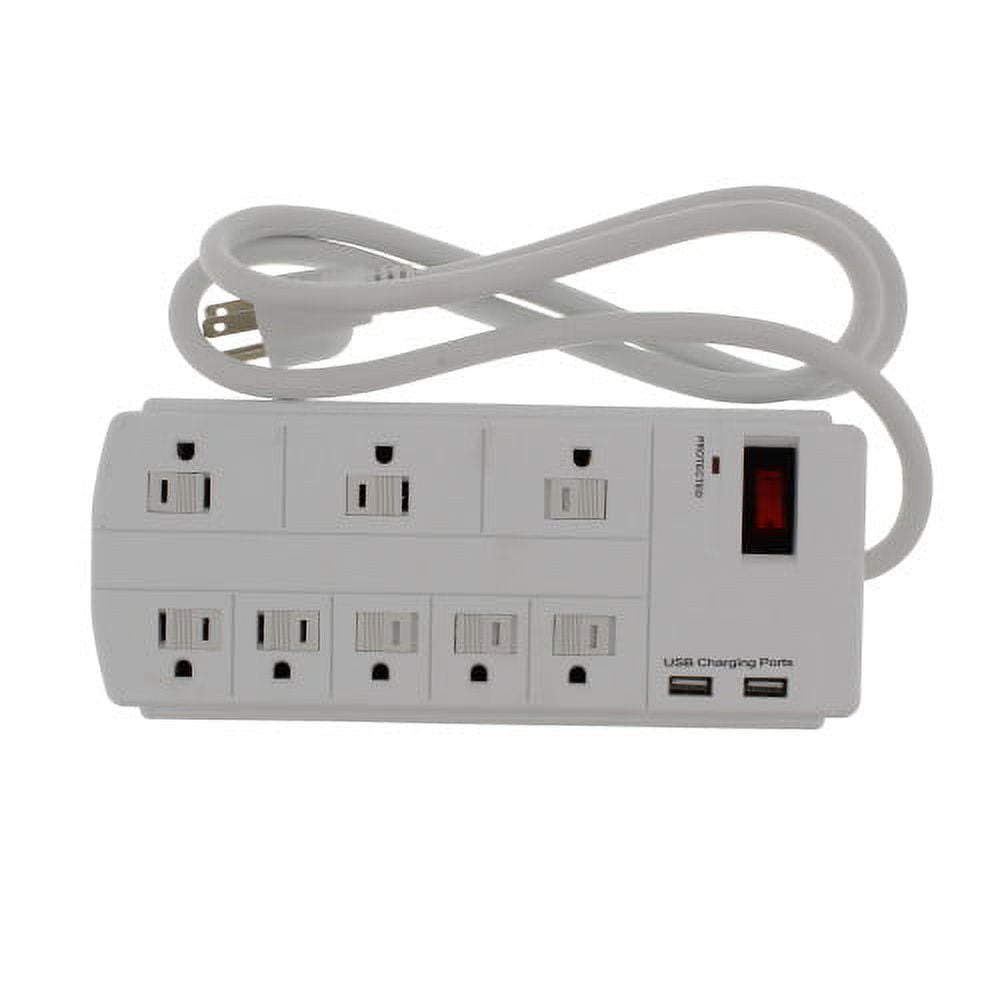 Bright-Way MP8USB 8-Outlet Surge Protector Power Strip with USB Ports ...