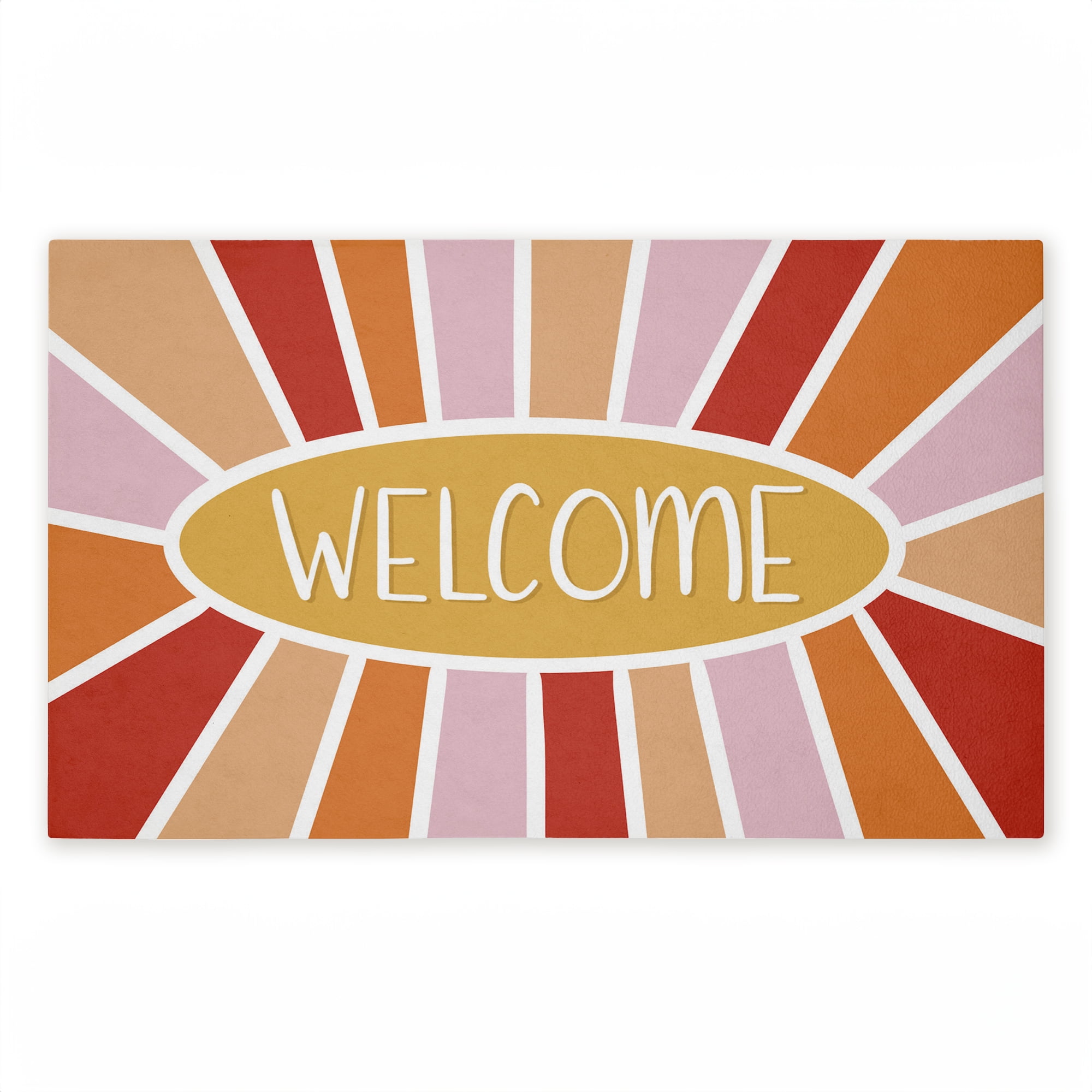 Bright Welcome Sunburst Printed Outdoor Door Mat, design by Emily ...