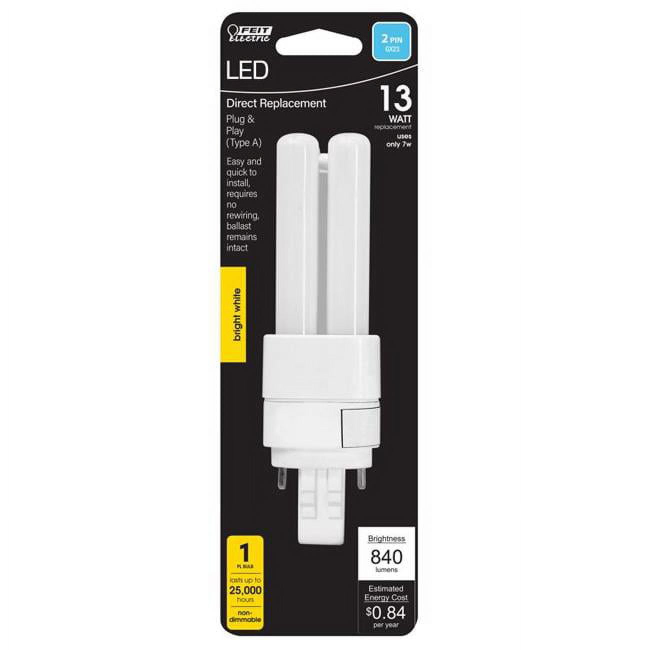 Bright White 13W Equivalence PL GX23-2 LED Light Bulb - Walmart.com