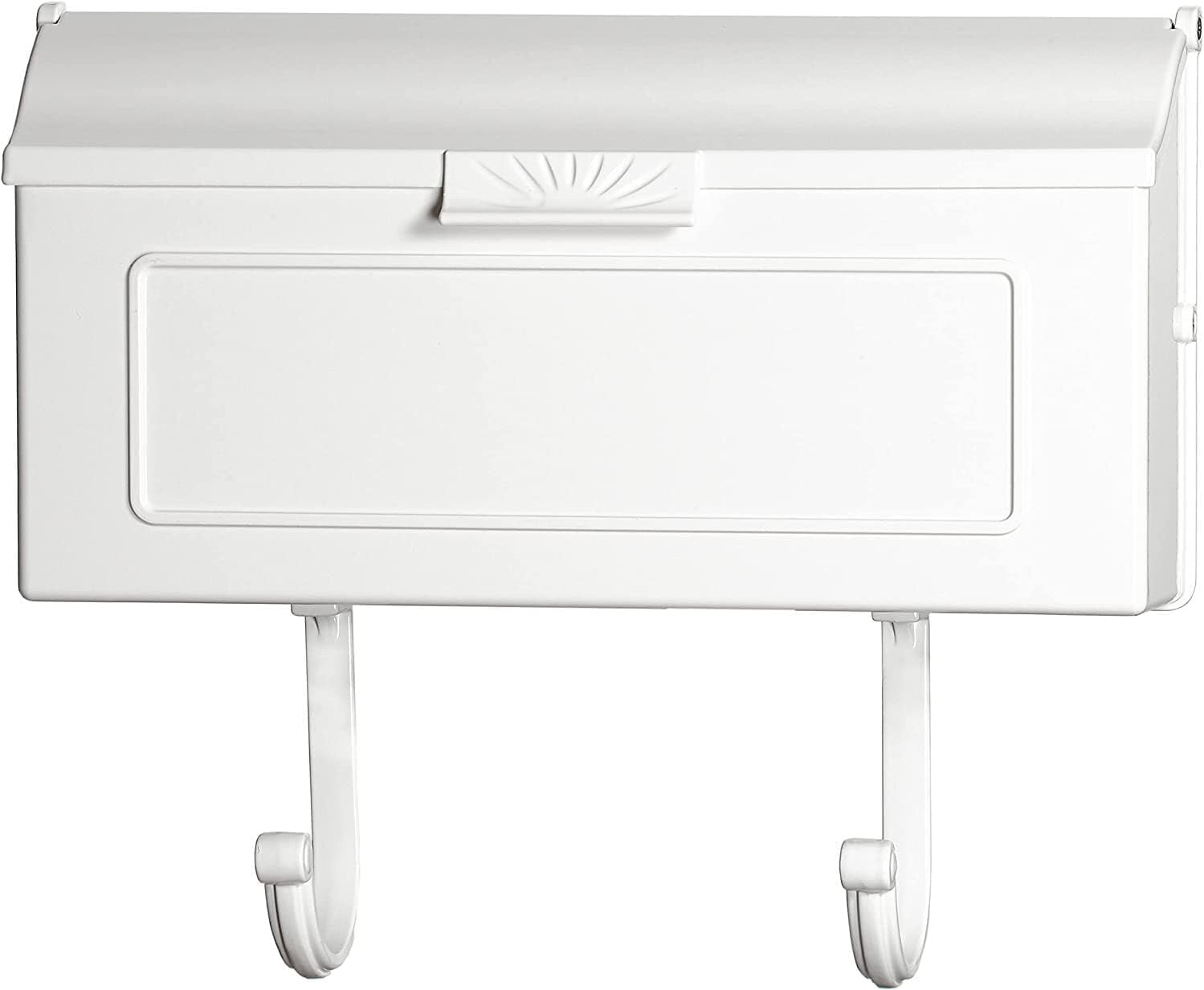 Bright White Cast Aluminum Metal Mailbox with Newspaper Hooks, Easy To ...