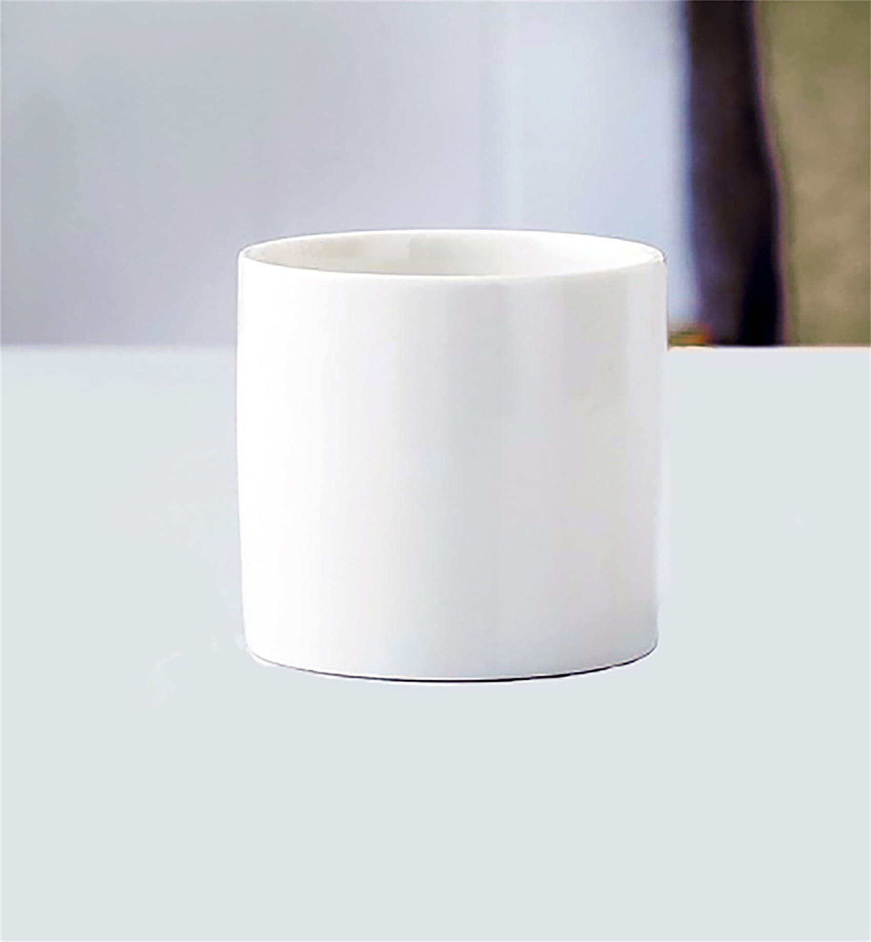 Bright White Ceramic Planters Medium Cylinder Indoor Plant Pots for ...