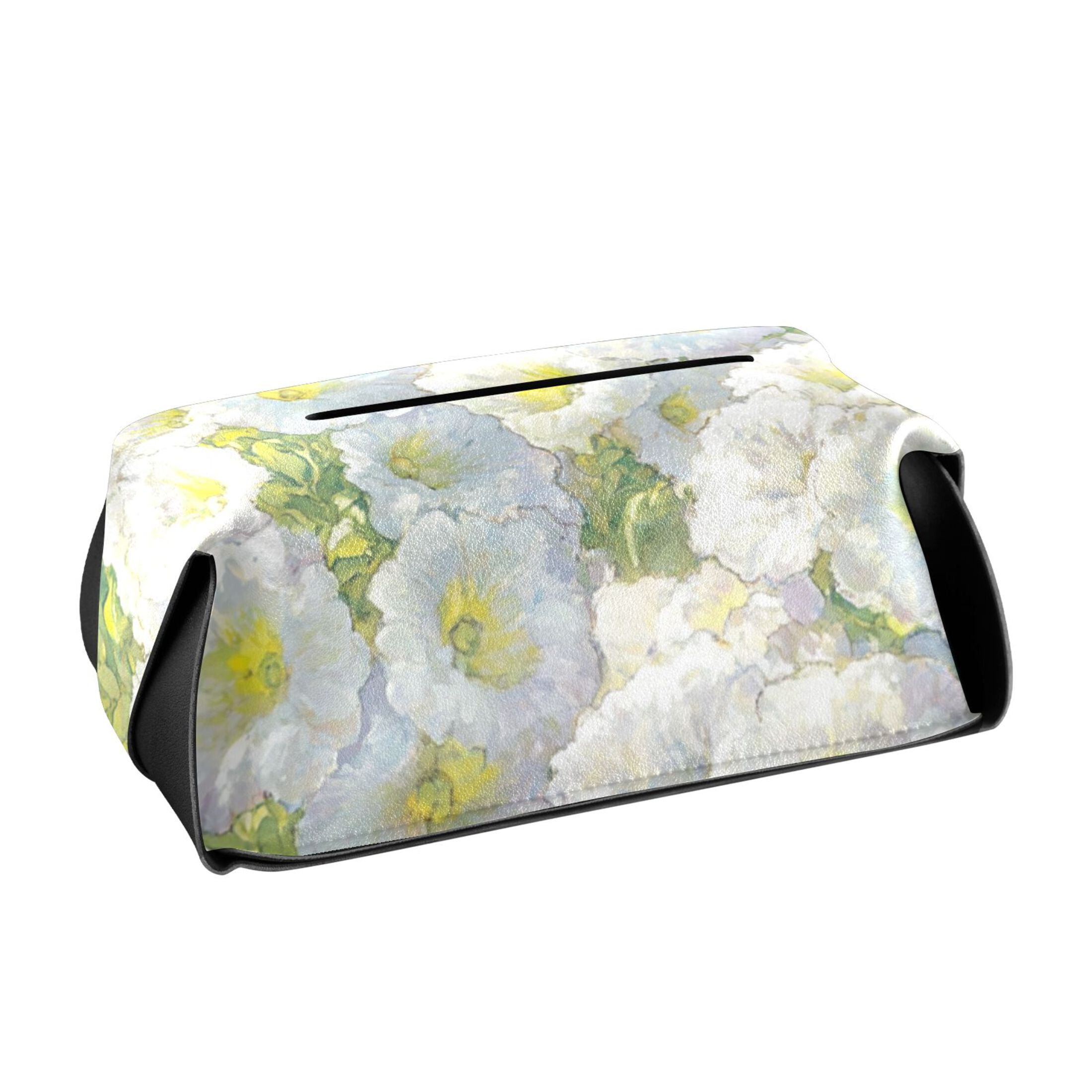 Bright White Daisy Tissue Box Cover Leather Square Rectangle Tissue Box ...