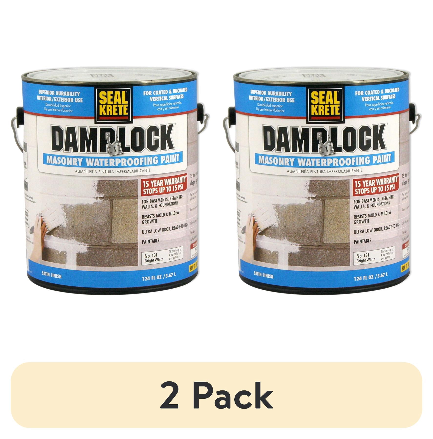 (2 pack) Bright White, Seal Krete Damplock Masonry Waterproofing Paint ...