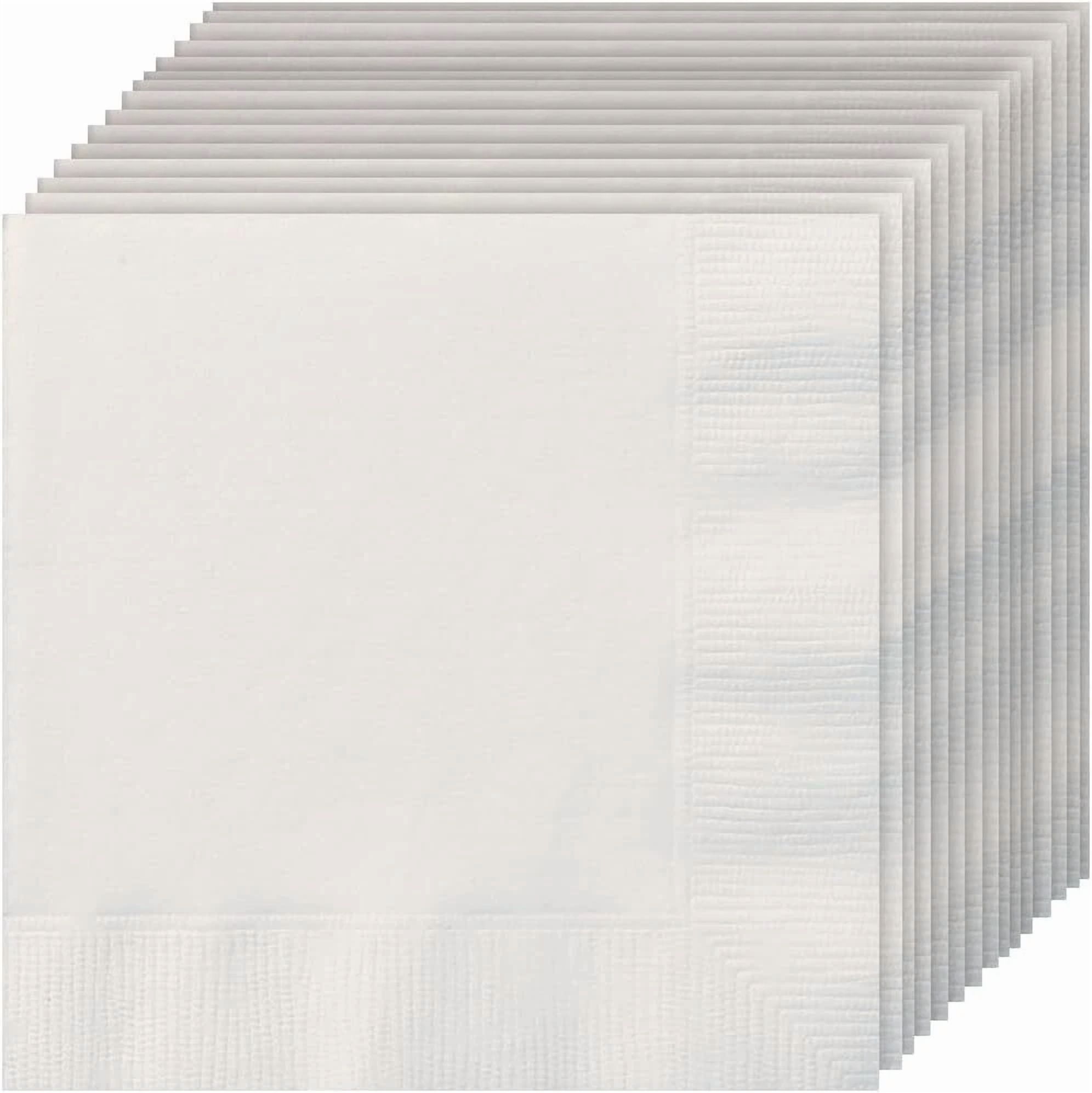 Bright White Solid Beverage Paper Napkins - 5"X5" (20 Count) - Walmart.com