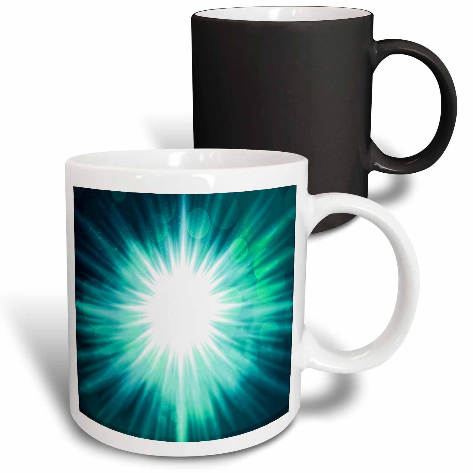 Bright White Star Burst On Aqua With Green Bokeh Sparkles 11oz Magic ...