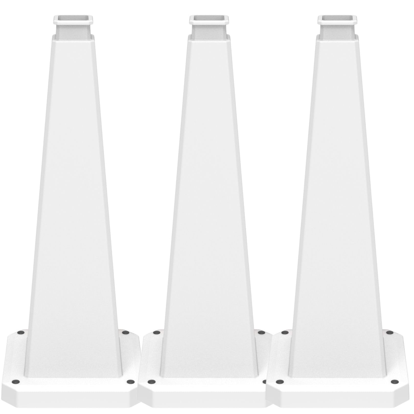 Bright White Traffic Safety Cones with 3 Pack 36" Weighted Base, High ...