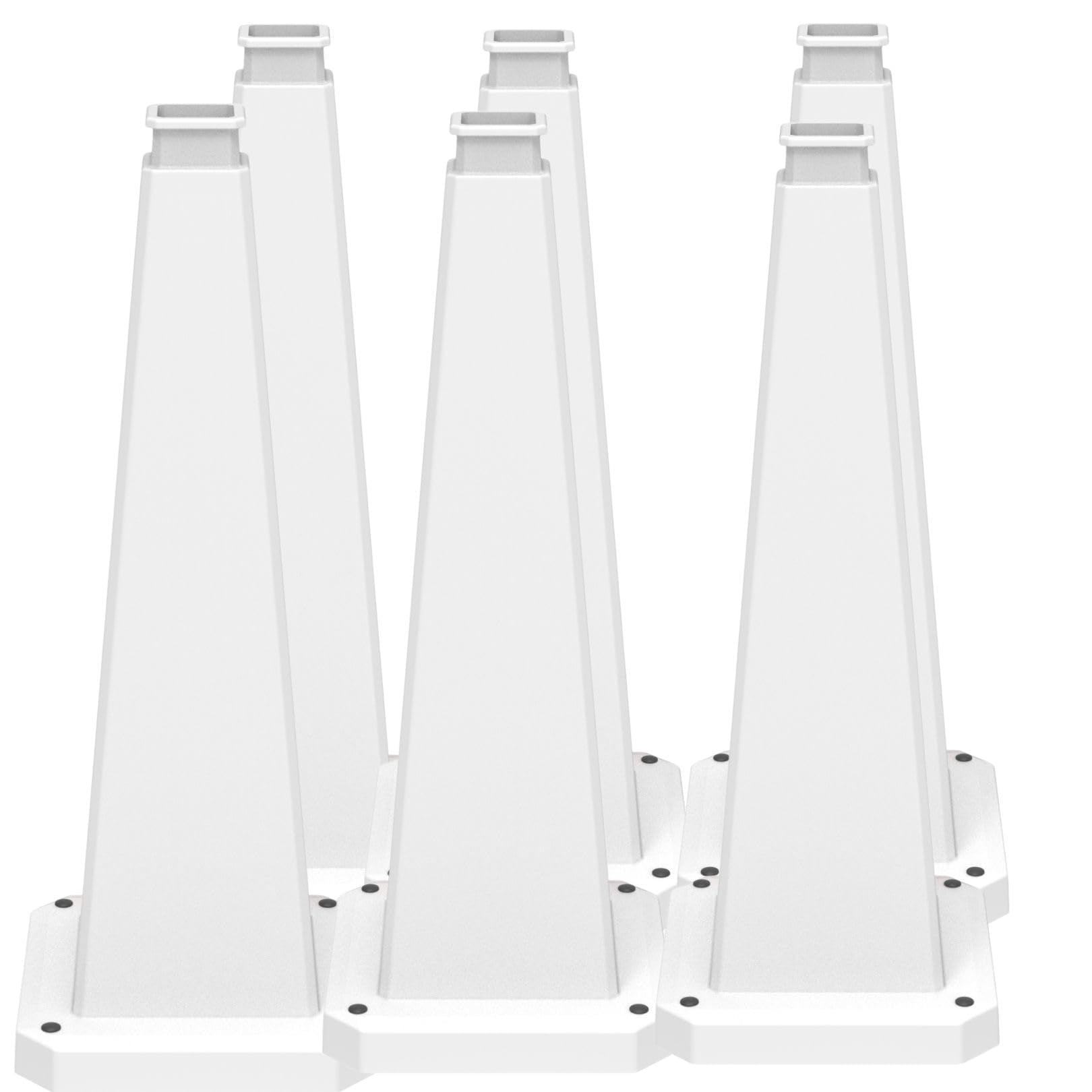Bright White Traffic Safety Cones with 6 Pack 36" Weighted Base, High ...