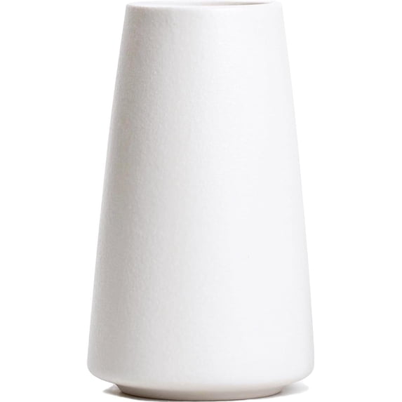 Bright White Vase - 6“ Ceramic Flower vase, Boho Vases for Pampas Grass ...