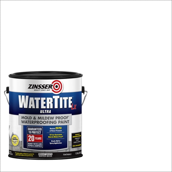 Bright White , Zinsser Matte WaterTite LX Mold & Mildew-Proof ...