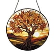 Bright Woodland Tree Stained Glass Style Window Suncatcher Hanging ...