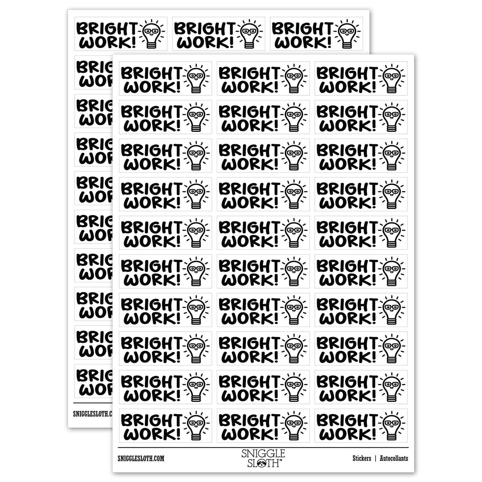 Bright Work Light Bulb Teacher Student School Sticker Set - White ...