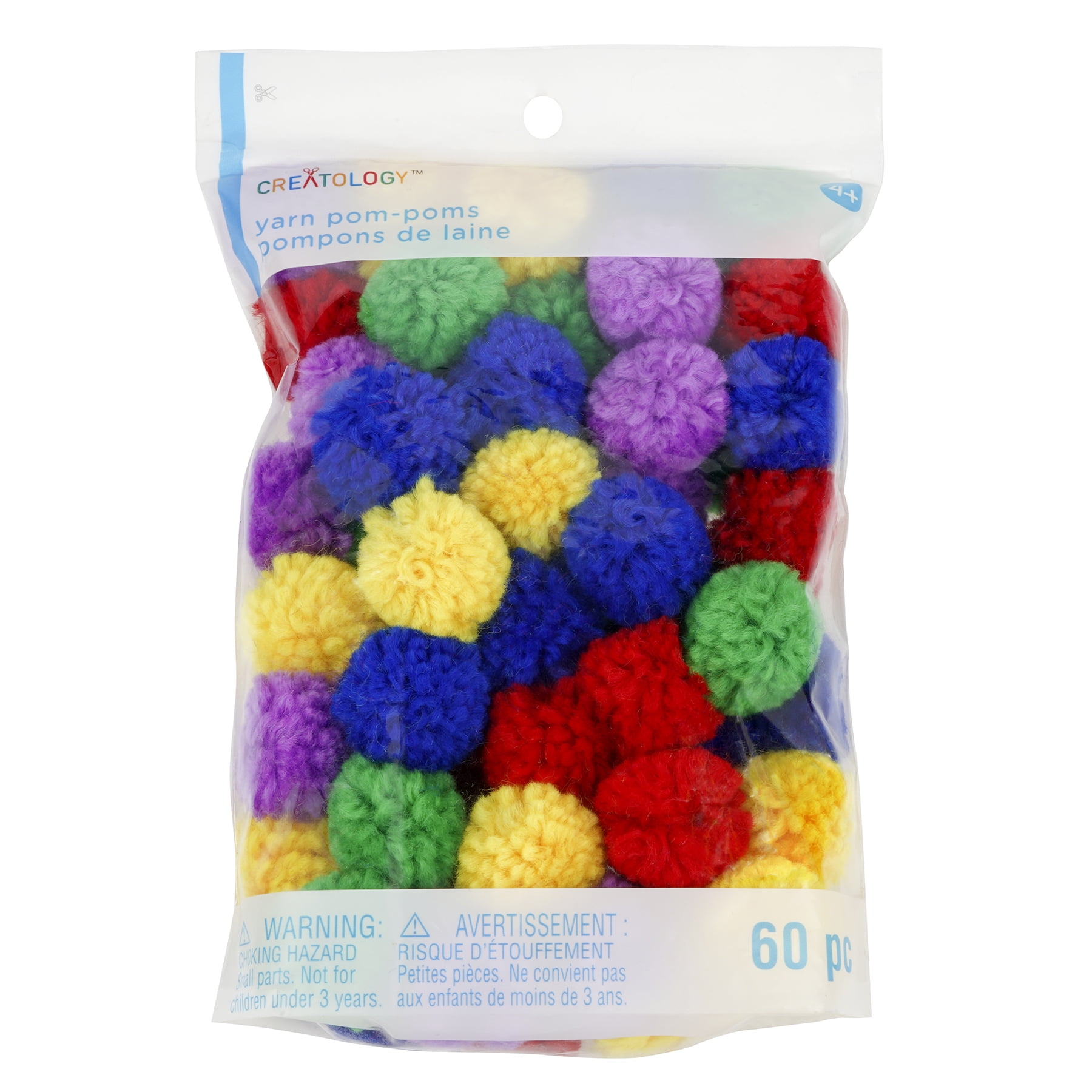 Bright Yarn Pom Poms by Creatology – 1" Rainbow Colored Acrylic Craft ...