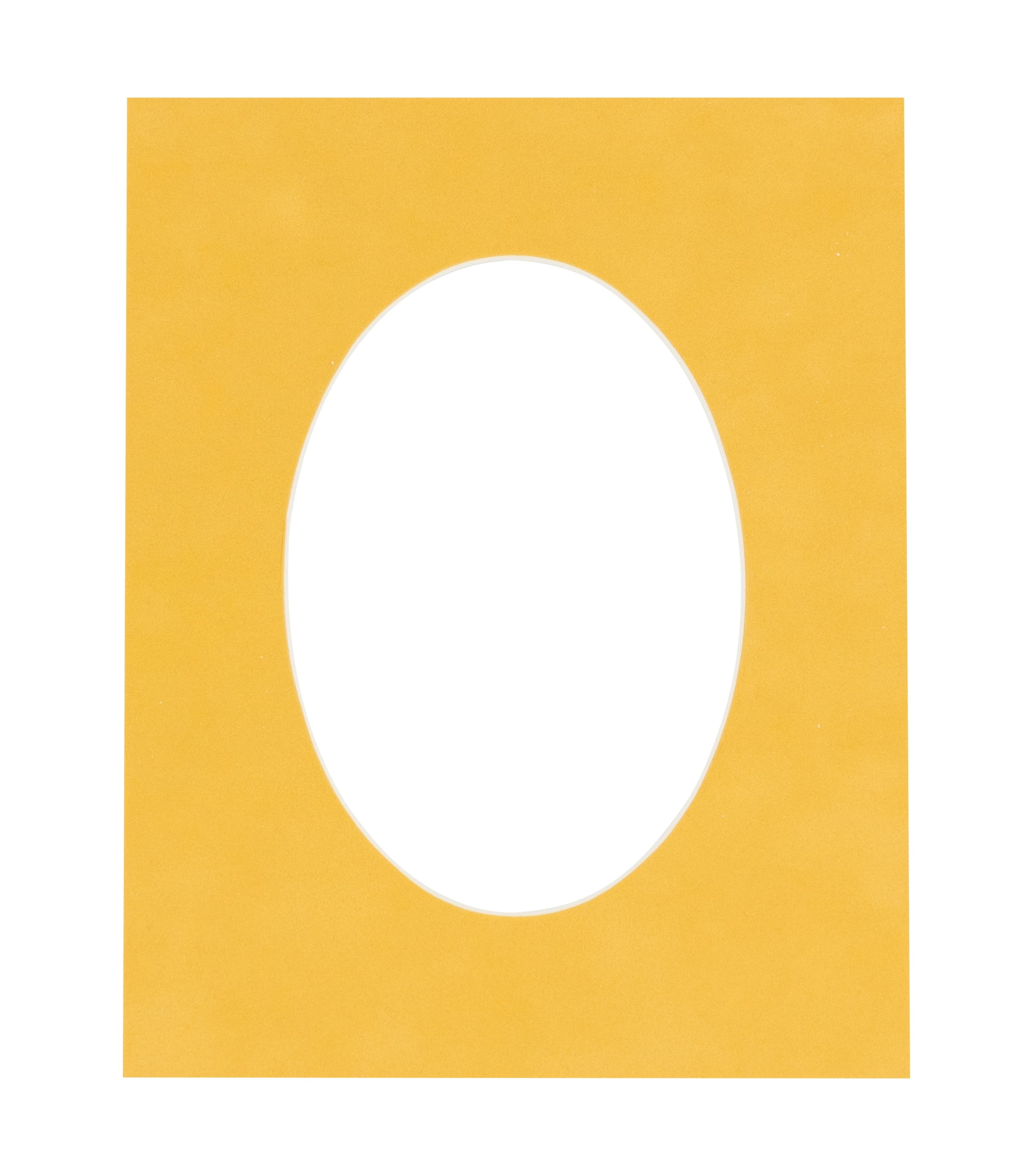 Bright Yellow Acid Free 6x7.5 Oval Picture Frame Mat with White Core ...