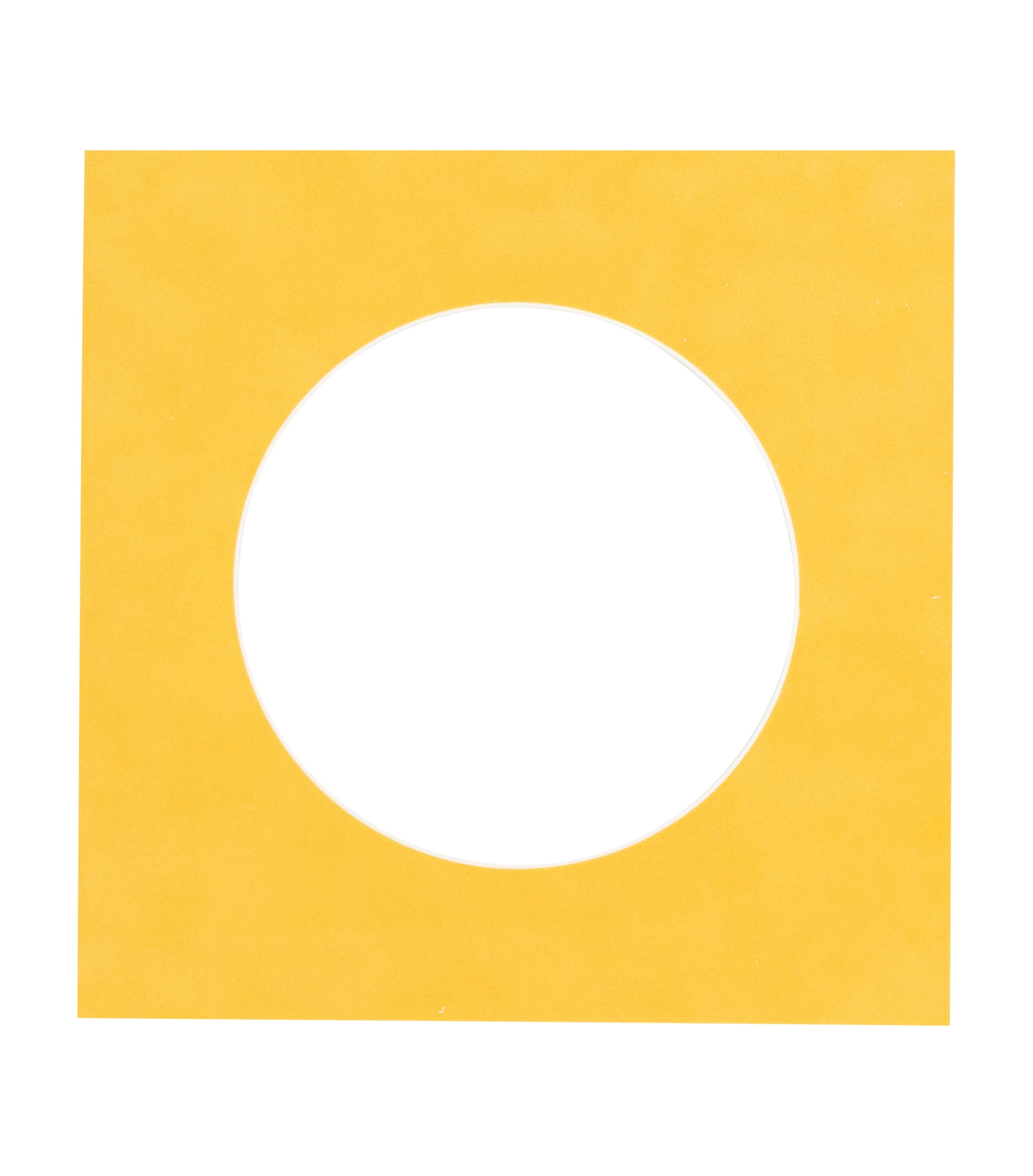 Bright Yellow Acid Free 7x7 Cirlce Picture Frame Mat with White Core ...