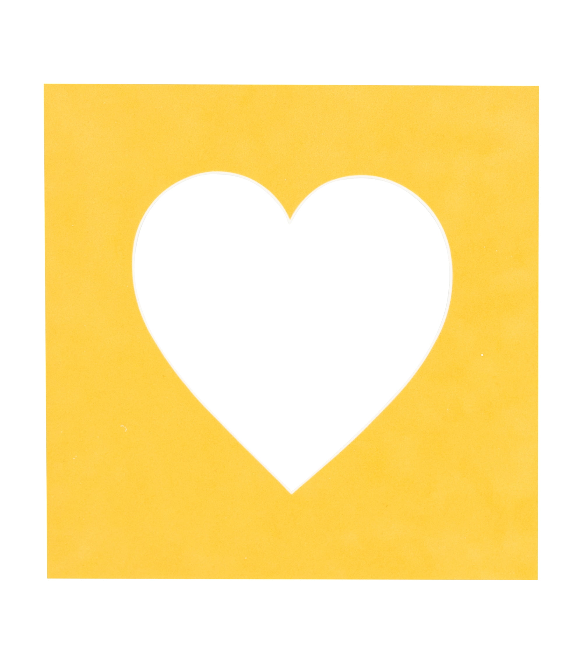 Bright Yellow Acid Free 7x7 Heart Picture Frame Mat with White Core ...