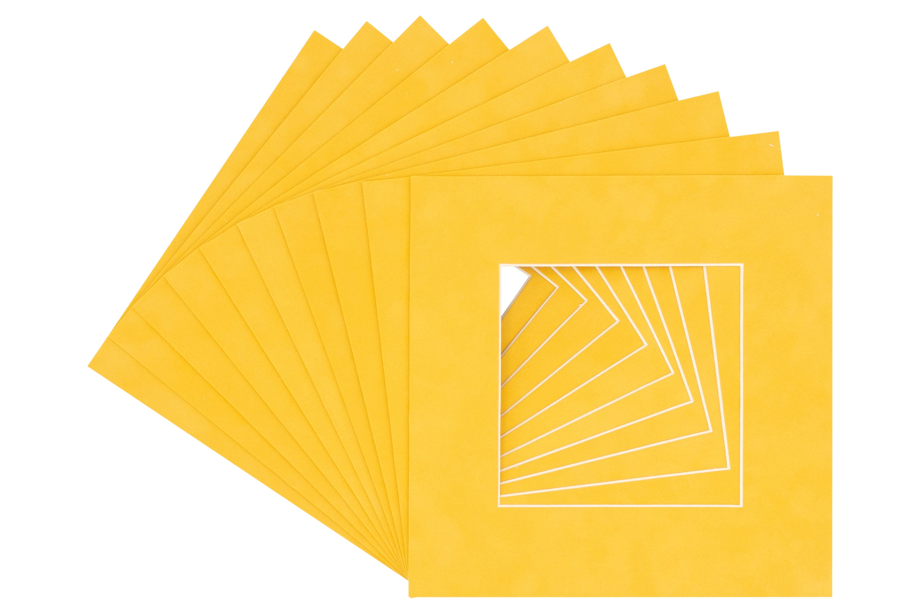 Bright Yellow Acid Free 7x7 Square Picture Frame Mat with White Core ...