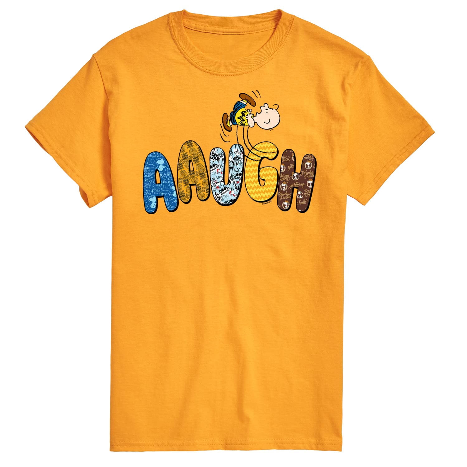 Bright Yellow Cartoon Graphic T-Shirt Featuring Fun 'AAUGH' Design for ...