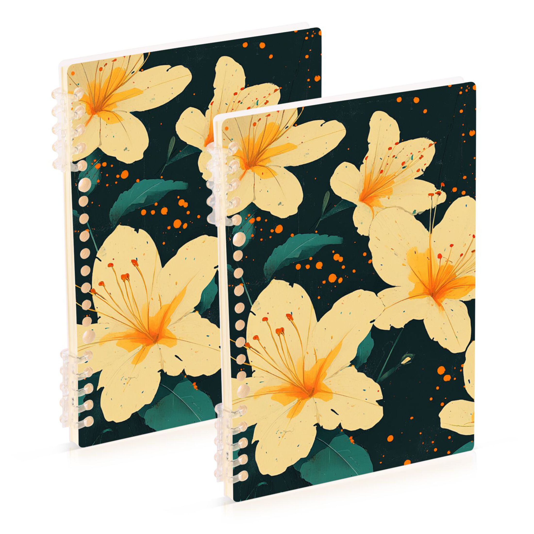 Bright Yellow Flowers Lined Spiral Journal Notebook 60 Pages A5 College ...