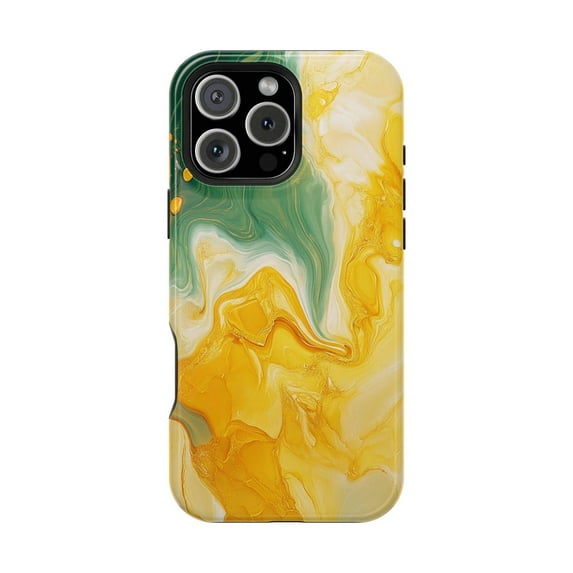 Bright Yellow Green Abstract Swirling Waves for iPhone 17 16 15 14 13 ...