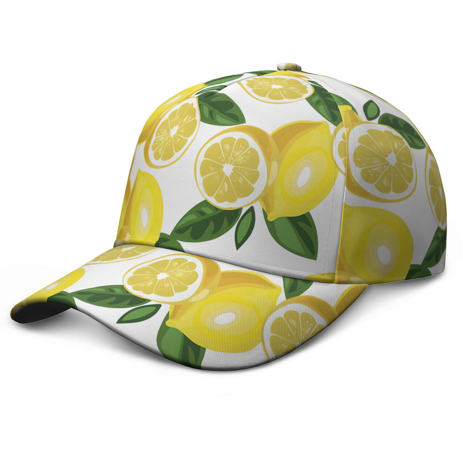 Bright Yellow Lemon Lover Hat - Structured 6-Panel Sun Protection Cap ...