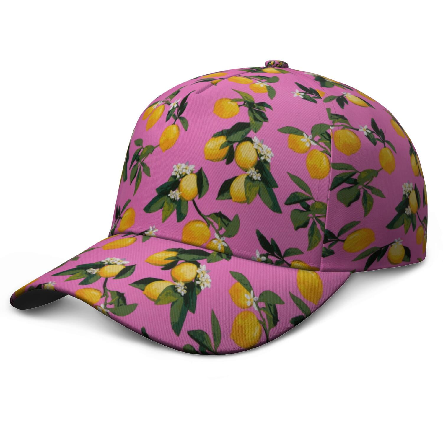 Bright Yellow Lemon Lover Hat - Structured 6-Panel Sun Protection Cap ...