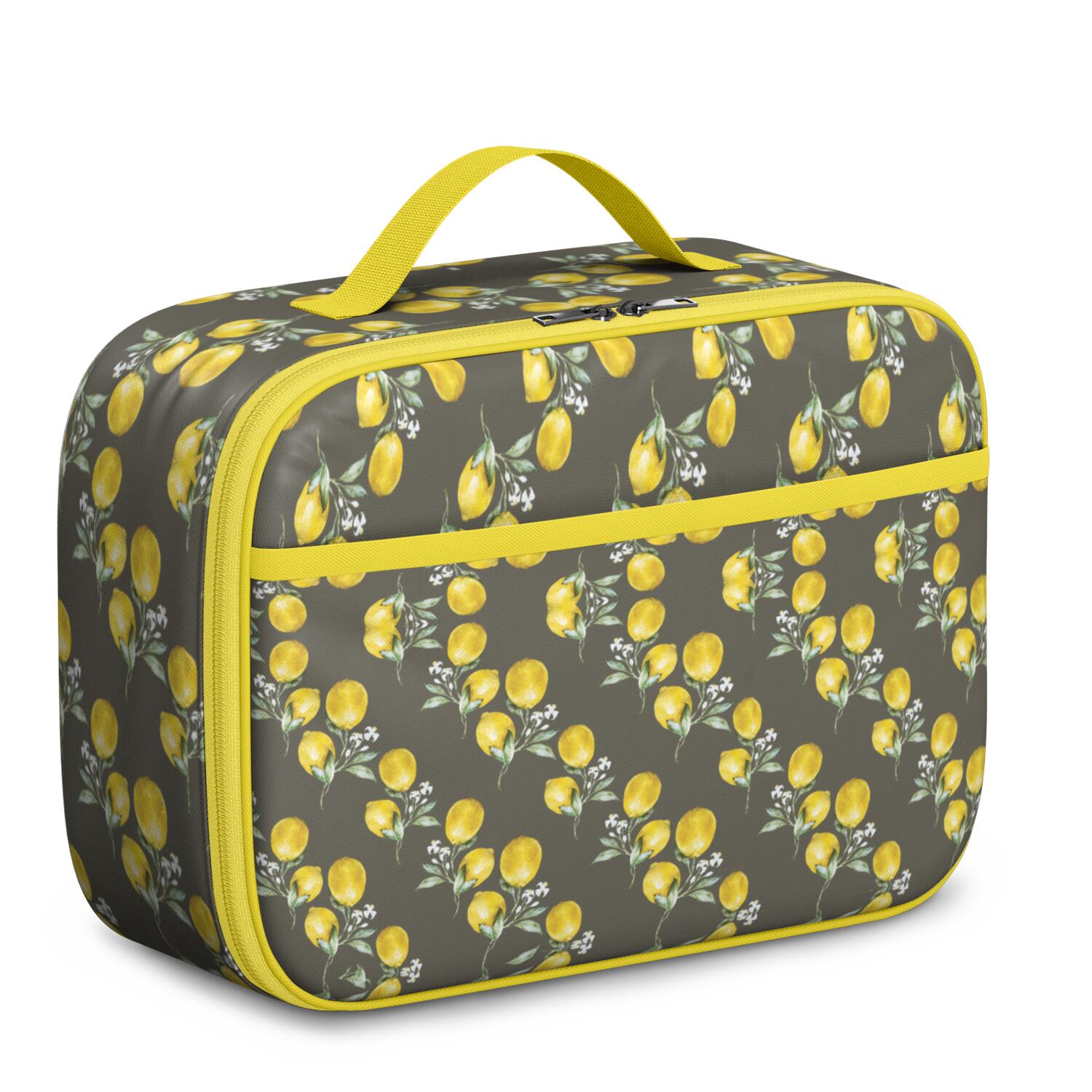 Bright Yellow Lemon Lover Lunch Bag - 8-Hour Fresh Food Storage ...