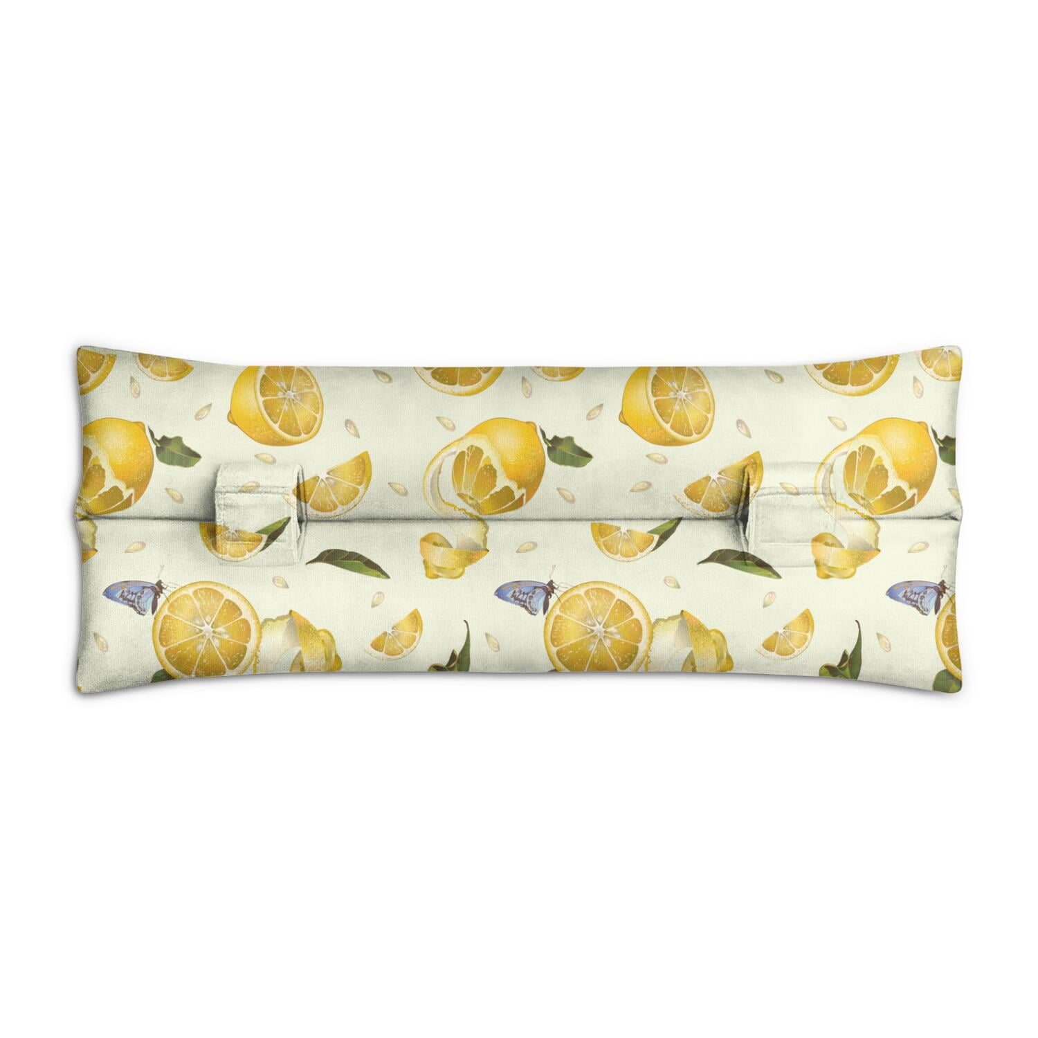 Bright Yellow Lemon Print Seatbelt Pillow - Post-Surgery Mastectomy ...