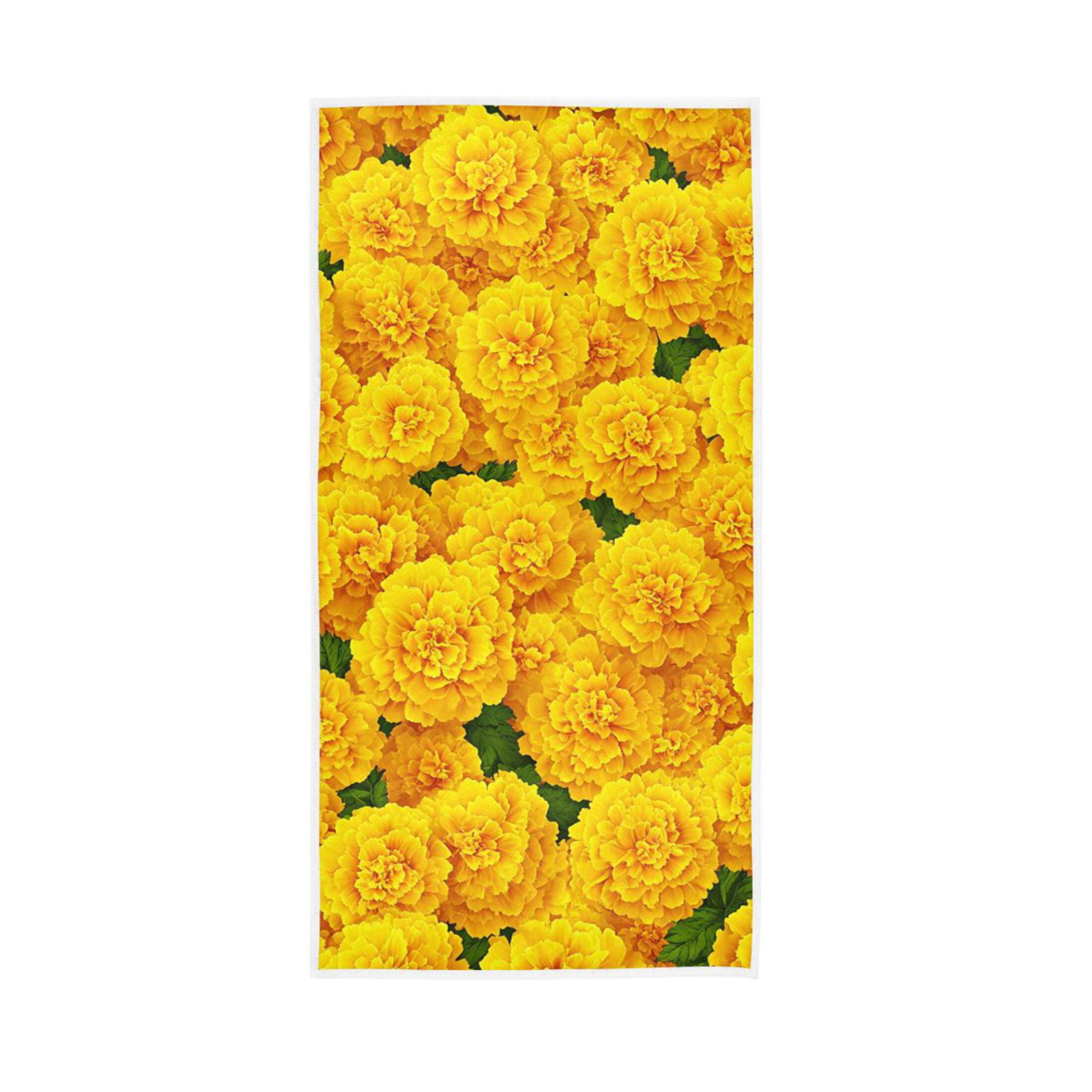 Bright Yellow Marigolds Face Towel Absorbent Hand Towels Bath Sport Gym ...