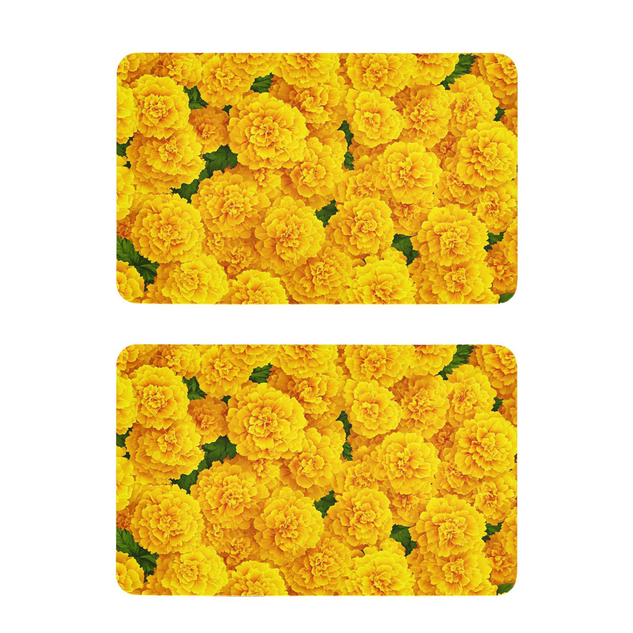 Bright Yellow Marigolds Fridge Magnets Square Refrigerator Magnets ...