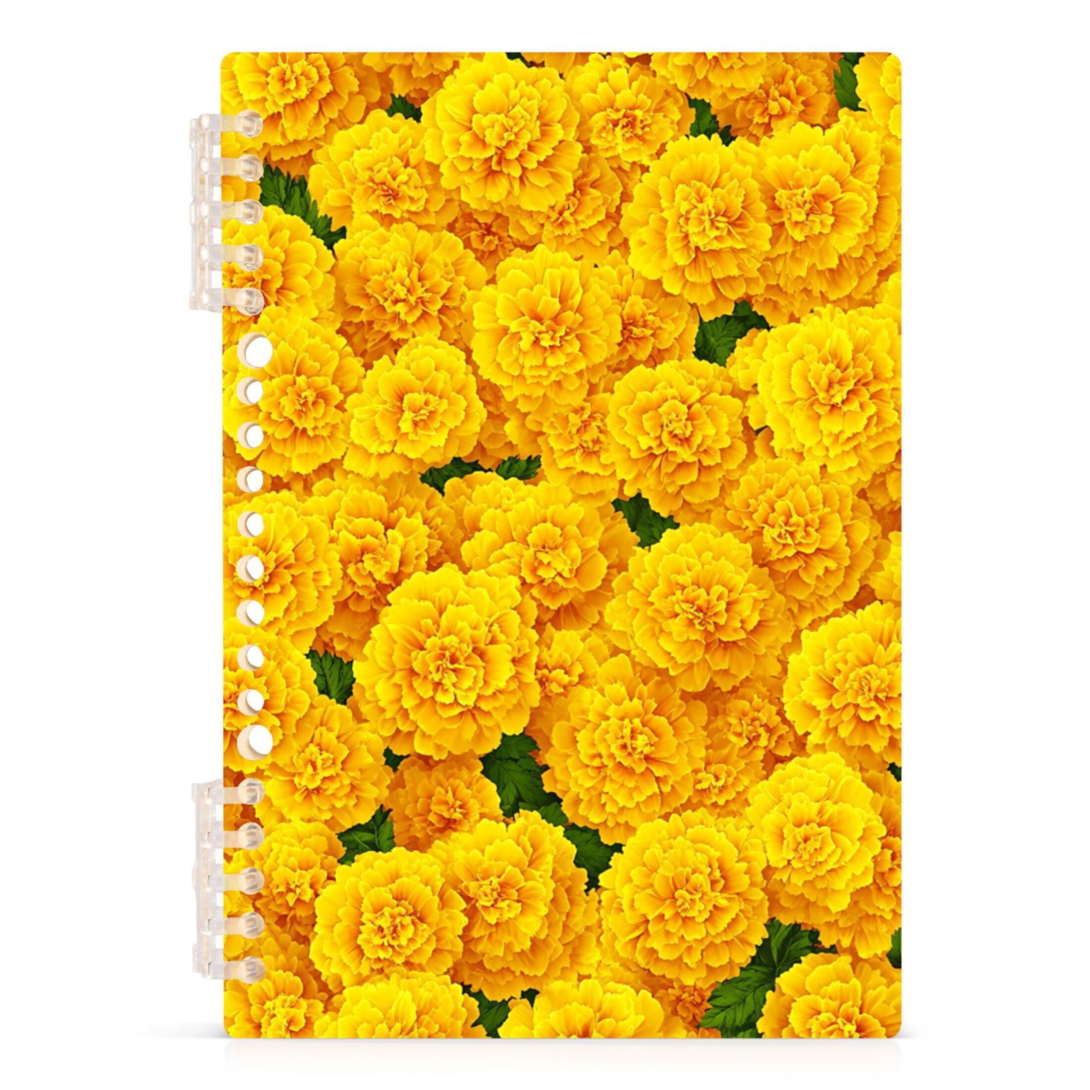 Bright Yellow Marigolds Lined Spiral Journal Notebook 60 Pages A5 ...