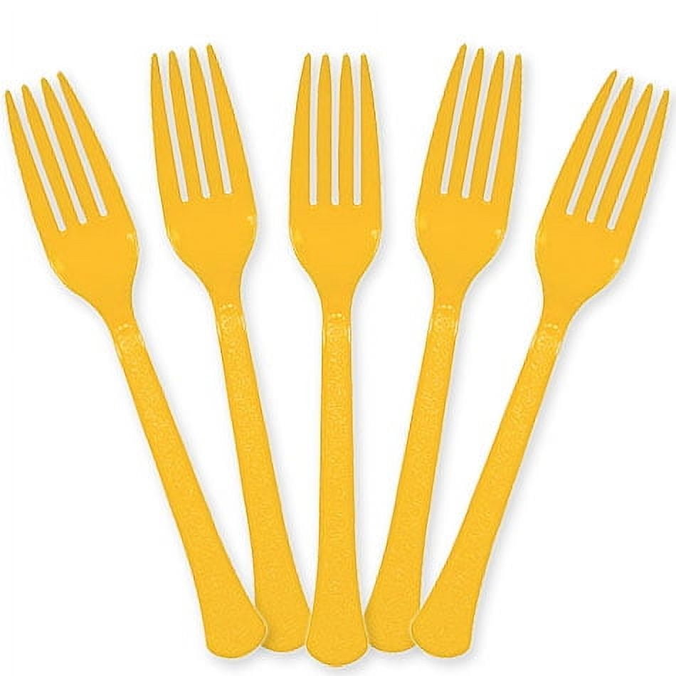 Bright Yellow Plastic Forks - Walmart.com