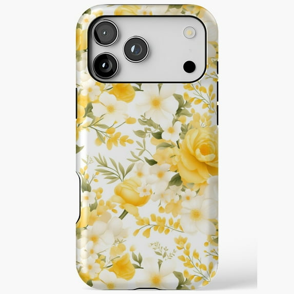 Bright Yellow Roses And White Flowers Phone Cover for iPhone 11 12 13 ...