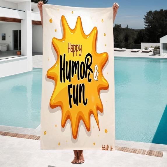 Bright Yellow Splash Design Bath Towel - Cheerful ' Happy Humor & Fun ...